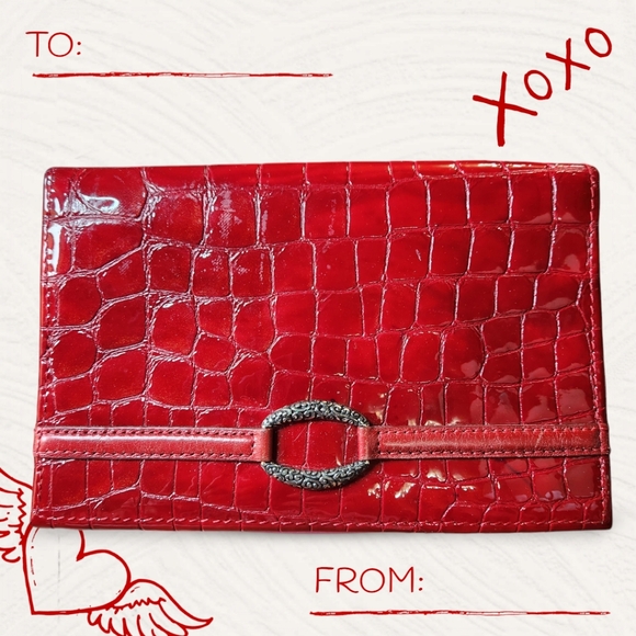 Brighton | Bags | Brighton Red Croc Cher Portfolio Wallet | Poshmark